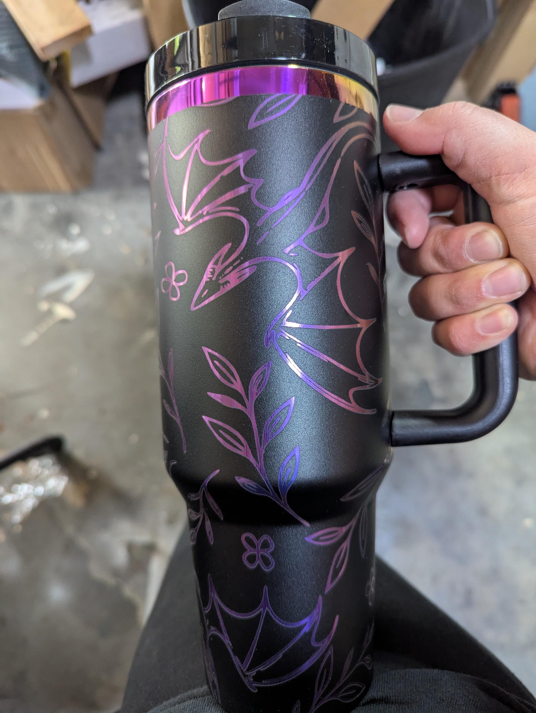 Floral Botanical Dragons 30 and 40oz Seamless Tumbler Engraving ...