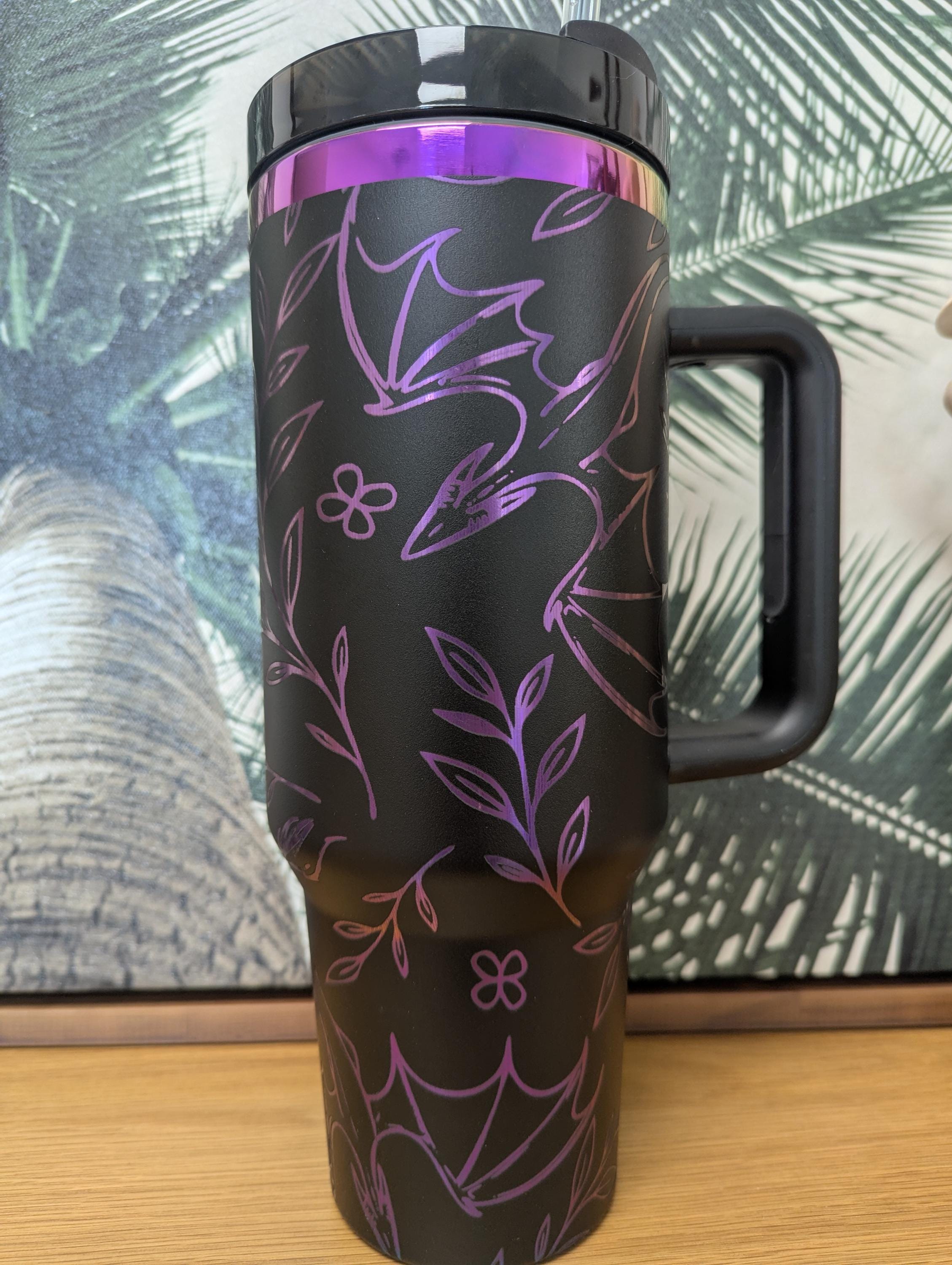 Floral Botanical Dragons 30 and 40oz Seamless Tumbler Engraving ...