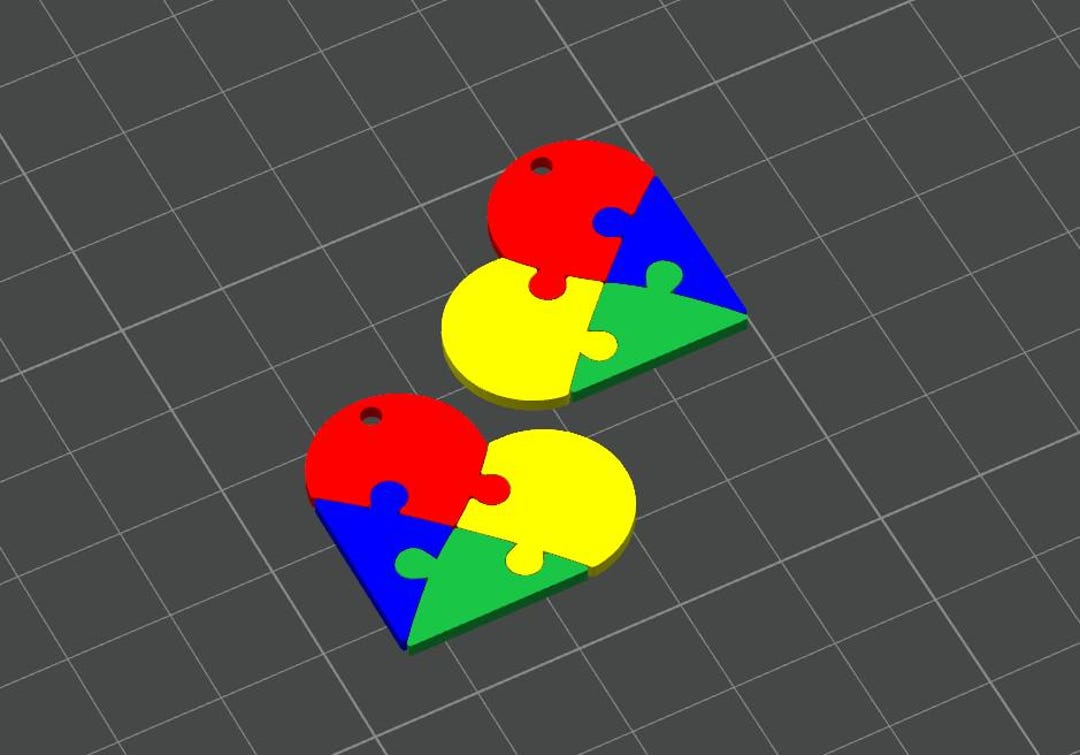 Autism Puzzle Heart Earring *digital STL 3D Print File* - Etsy