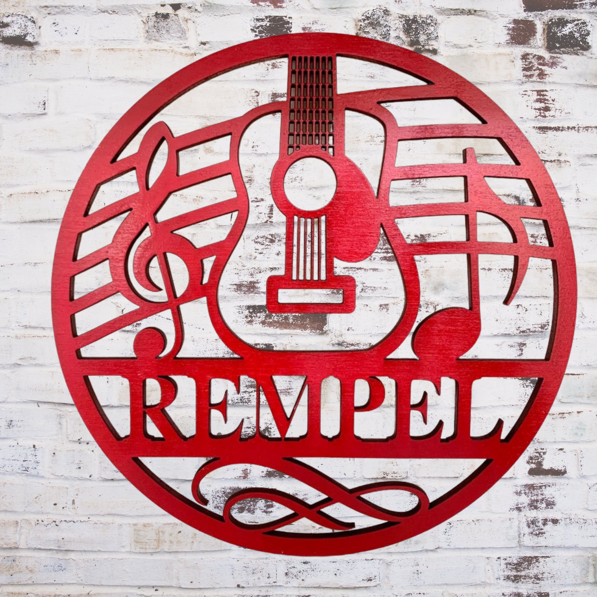 Guitar Name Sign Monogram Wall Décor Music Note Split Sign - Etsy