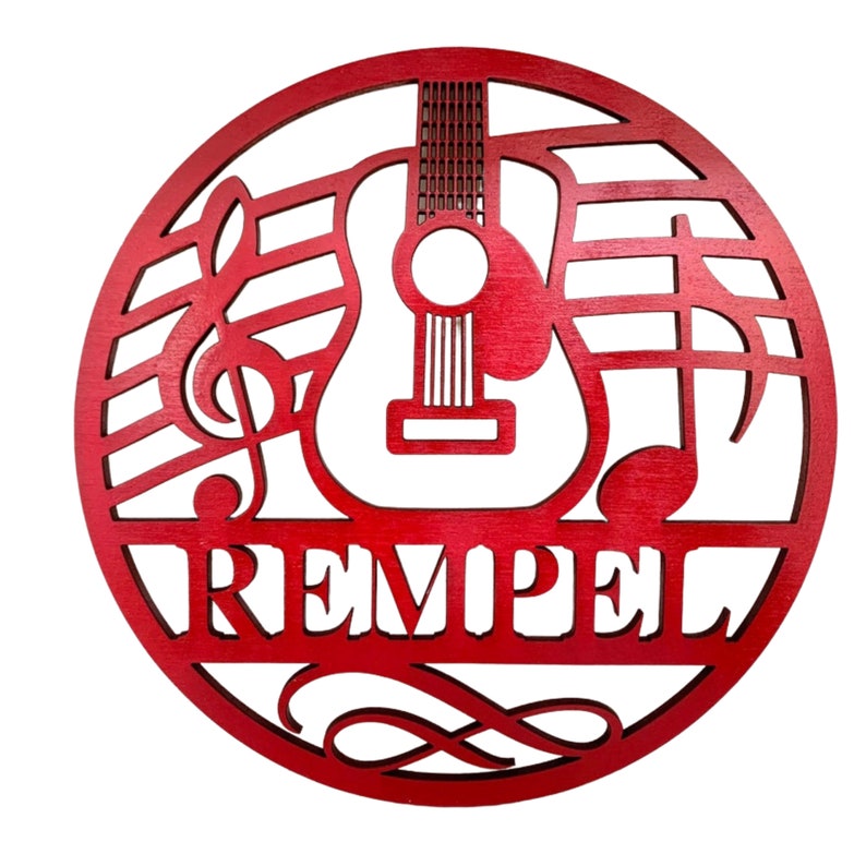 Guitar Name Sign Monogram Wall Décor Music Note Split Sign - Etsy