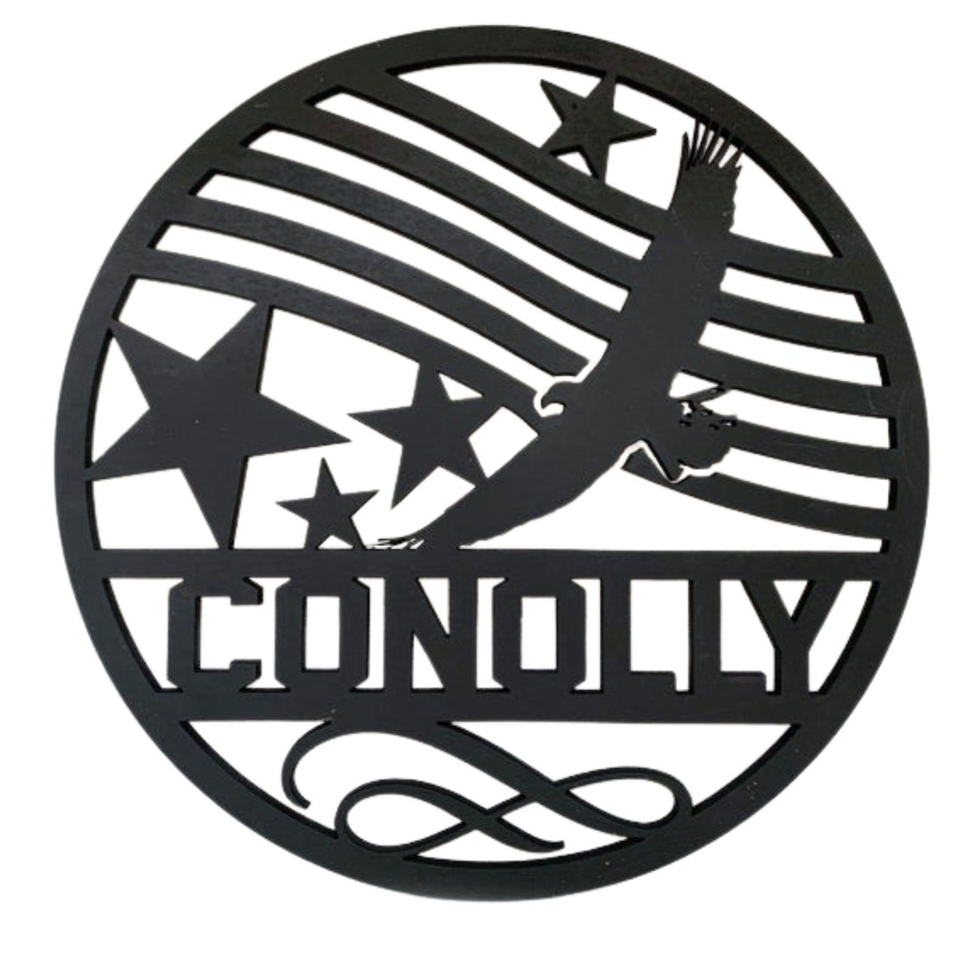 Patriotic Eagle Name Sign Monogram Wall Décor Eagle Split - Etsy UK