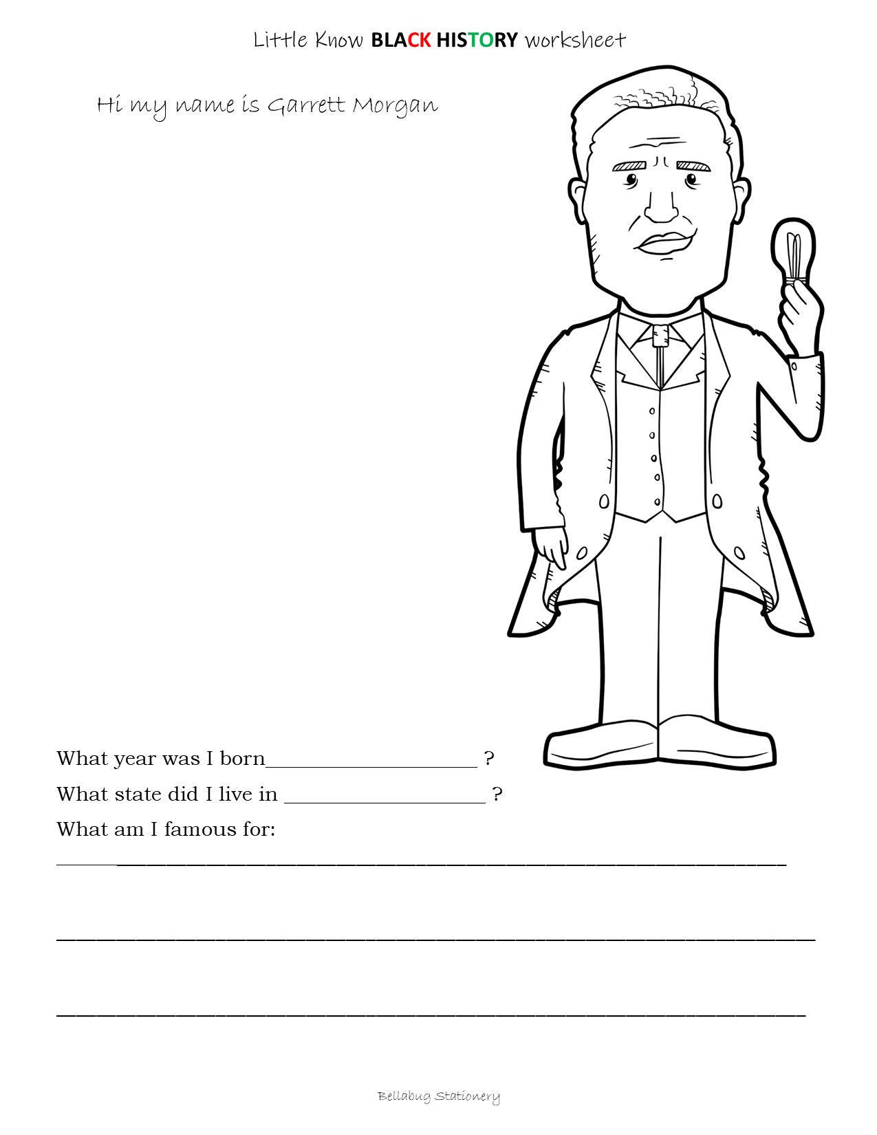 Garrett Morgan| Black History|women Men History|learning Worksheet ...
