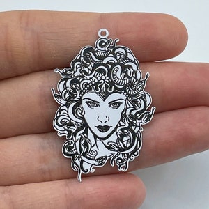 2pcs Colored Stainless Steel Medusa Charm, Snake Head Medusa Charm ...