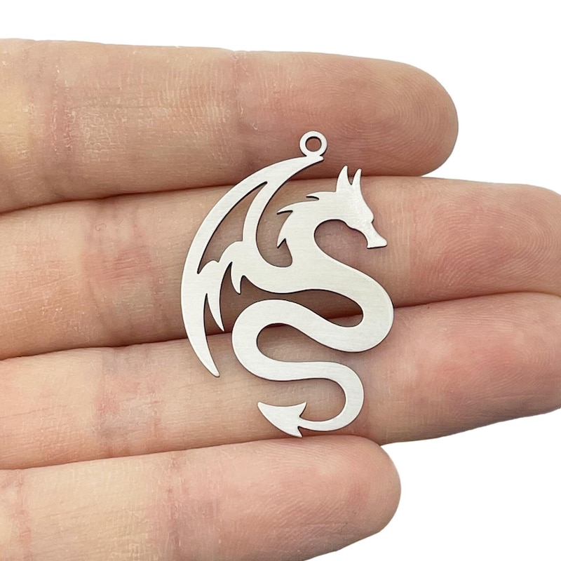 Dragon Pendant Silver 3d - Etsy