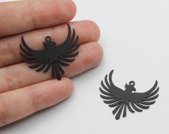 Stainless Steel Bird Charm, Phoenix Charm Pendant, Origami Bird Charm ...