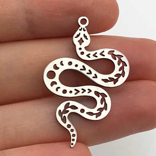 2pcs Stainless Steel Snake Charm Snake Pendant Snake Earring - Etsy