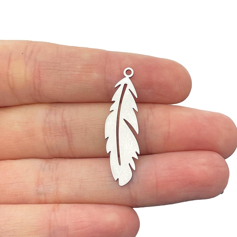 Feather Charm - Etsy