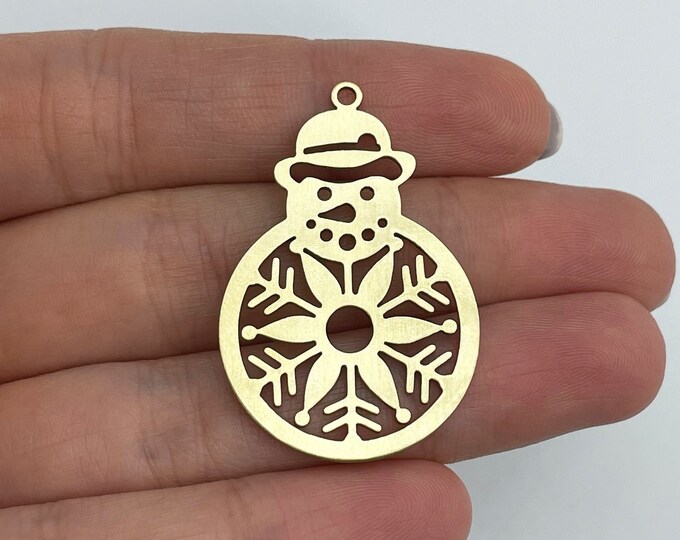 21x30mm Brass Mistletoe Charm, Laser Cut Christmas Charms, Brass ...