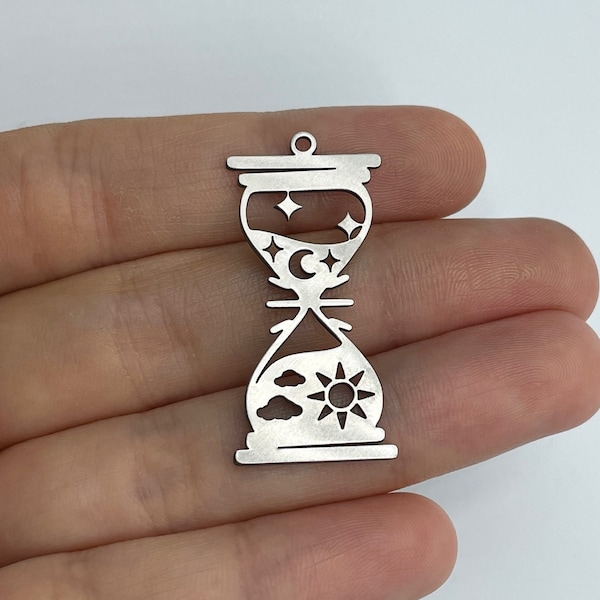 Stainless Steel Hourglass Charms - Etsy