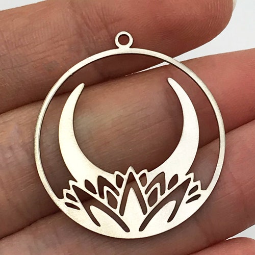 6pcs Stainless Steel Crescent Moon Flower Earring Charm - Etsy