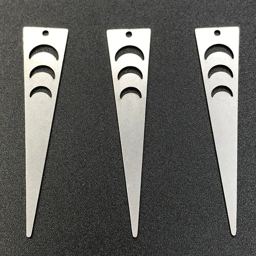 6pcs Stainless Steel Triangle Crescent Moon Spike Charm Moon | Etsy