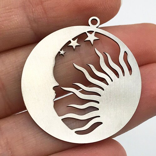 6pcs Stainless Steel Crescent Moon Flower Earring Charm - Etsy