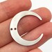 6pcs Stainless Steel Crescent Moon Flower Earring Charm Pendant, Circle Crescent Lotus Flower ...