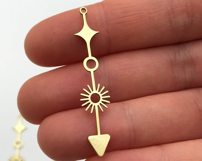 2pcs Raw Brass Round Face Sun Necklace Pendant Circle Sun - Etsy