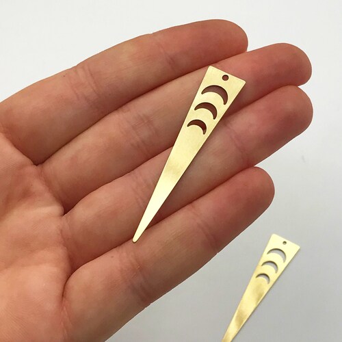 6pcs Stainless Steel Triangle Crescent Moon Spike Charm Moon | Etsy