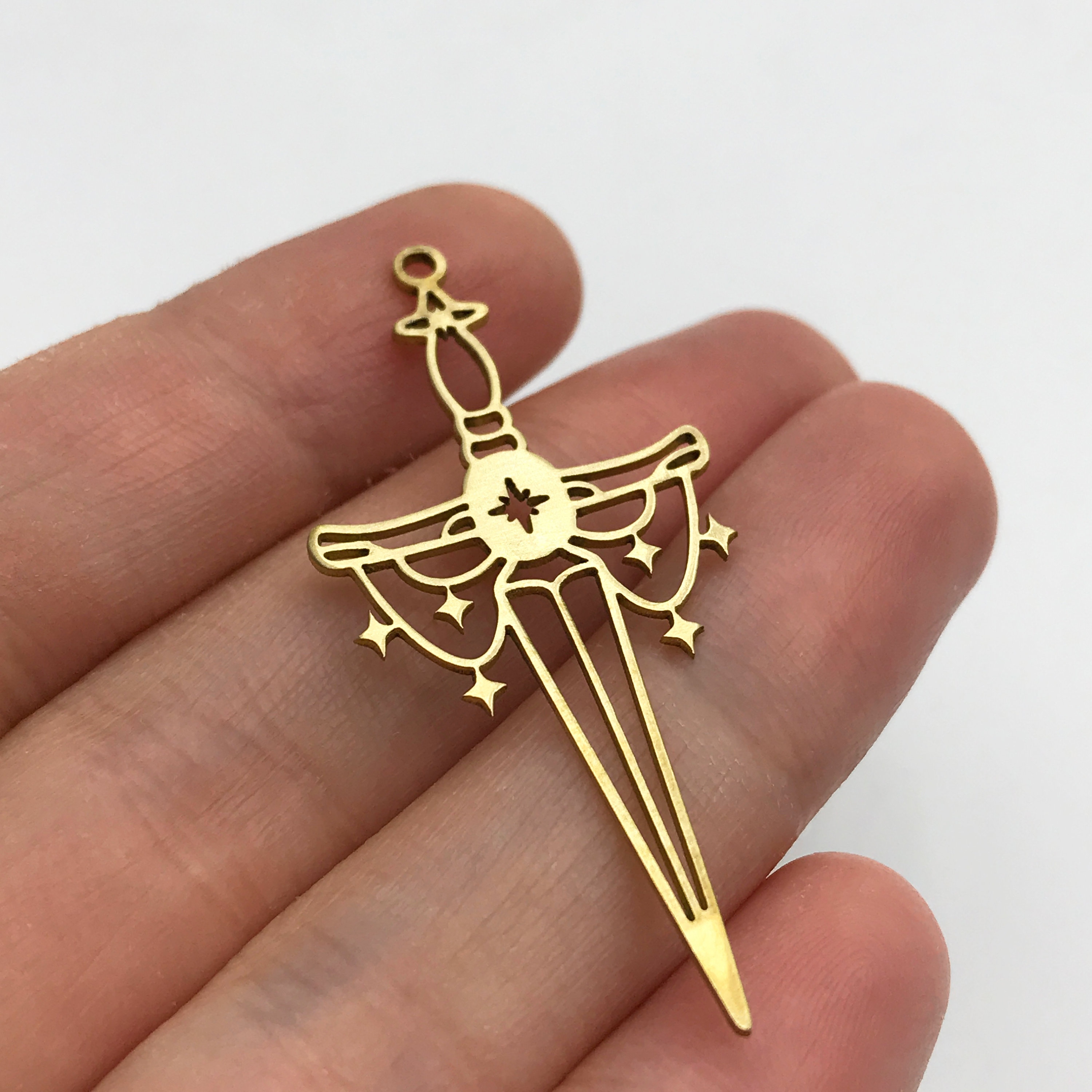 2pcs Raw Brass Sword Charm Sword Pendant Brass Knife Charm - Etsy