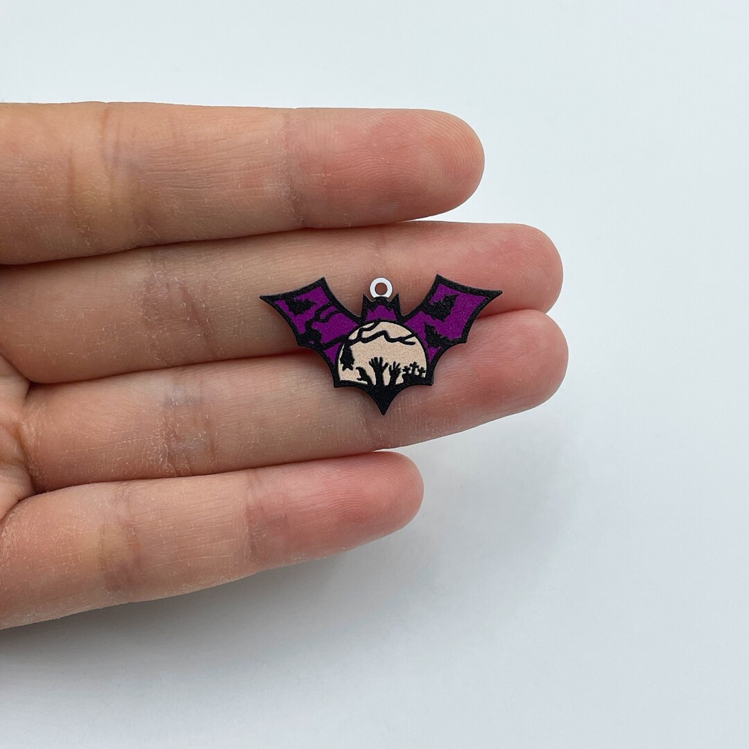 Stainless Steel Bat Charm, Graveyard Owl Bats Charm Pendant, Halloween ...