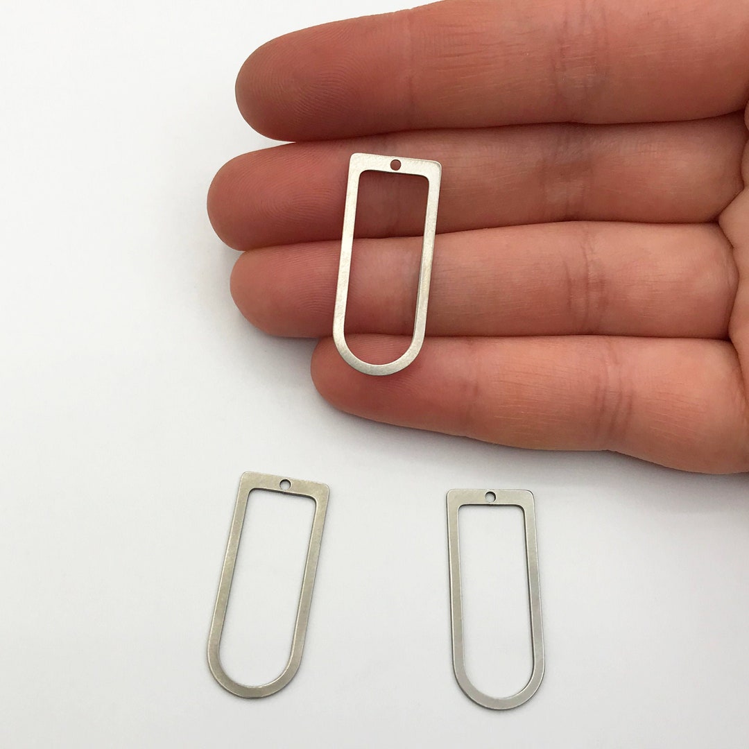 6pcs Stainless Steel D Shape Connector Charm, Arch Geometric Connector ...
