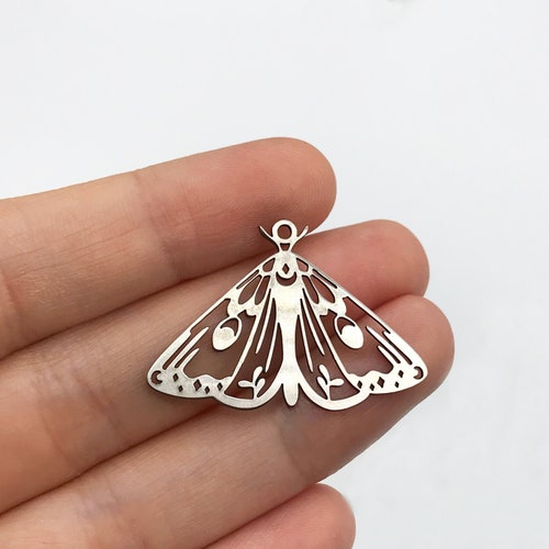 2pcs Raw Brass Celestial Moth Charm Moth Pendant Butterfly - Etsy