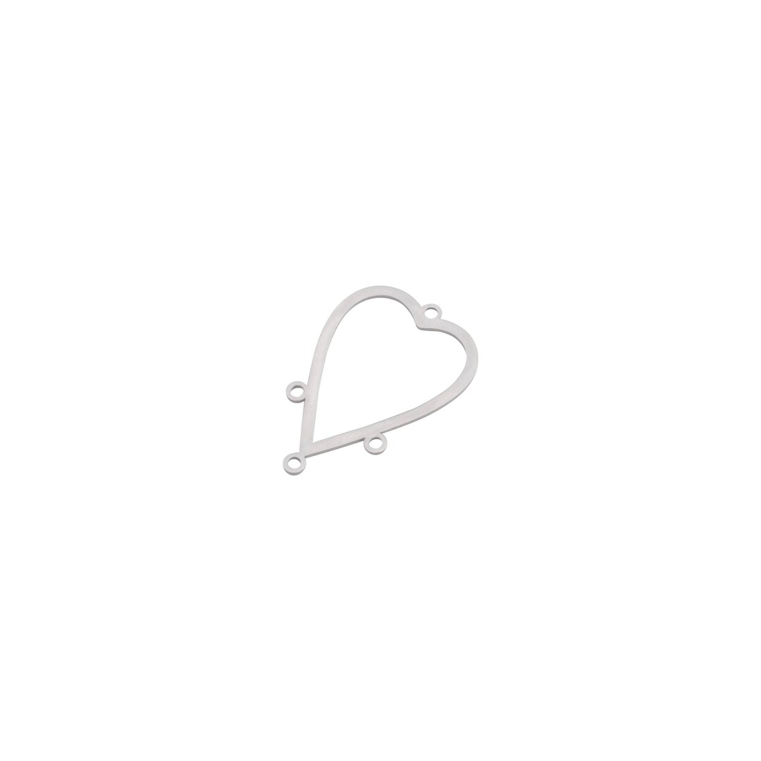 Stainless Steel Heart Connector, Heart Link Connector, Steel Earring ...