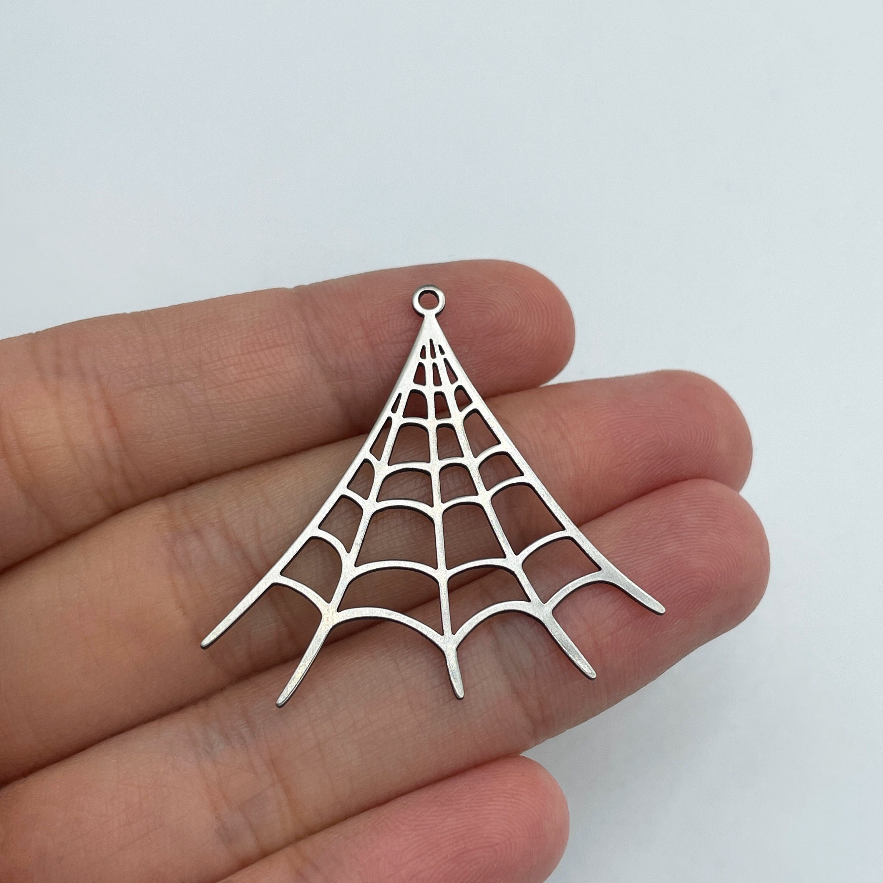 2pcs Stainless Steel Spider Web Charm Spider Web Pendant - Etsy