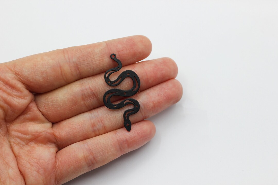Black Plated Snake Charms, Stars on Snake Charm, Serpent Charm ...