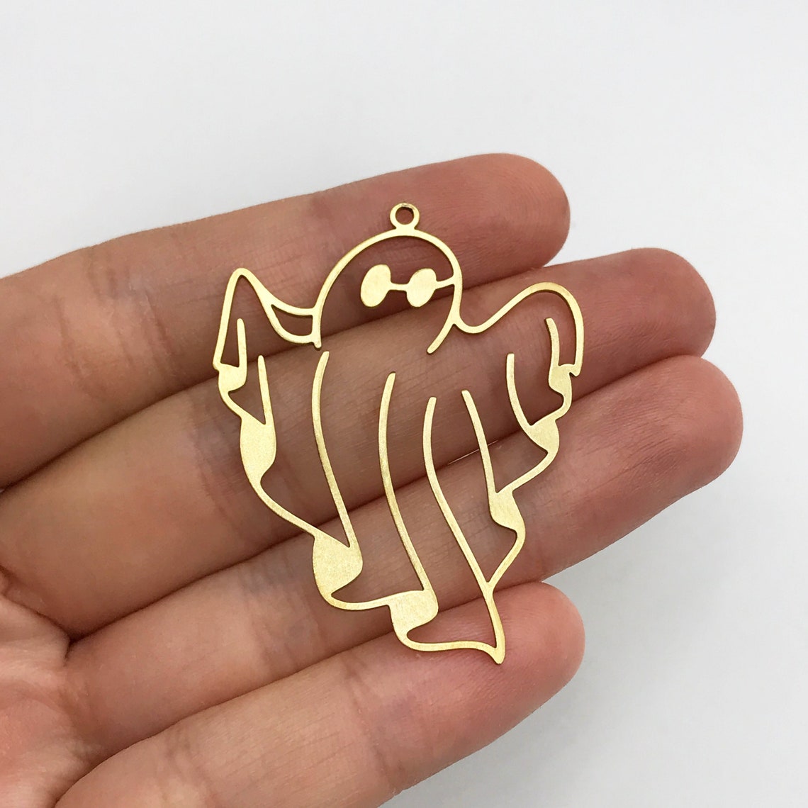 2pcs Raw Brass Ghost Charm Ghost Pendant Halloween Charms - Etsy