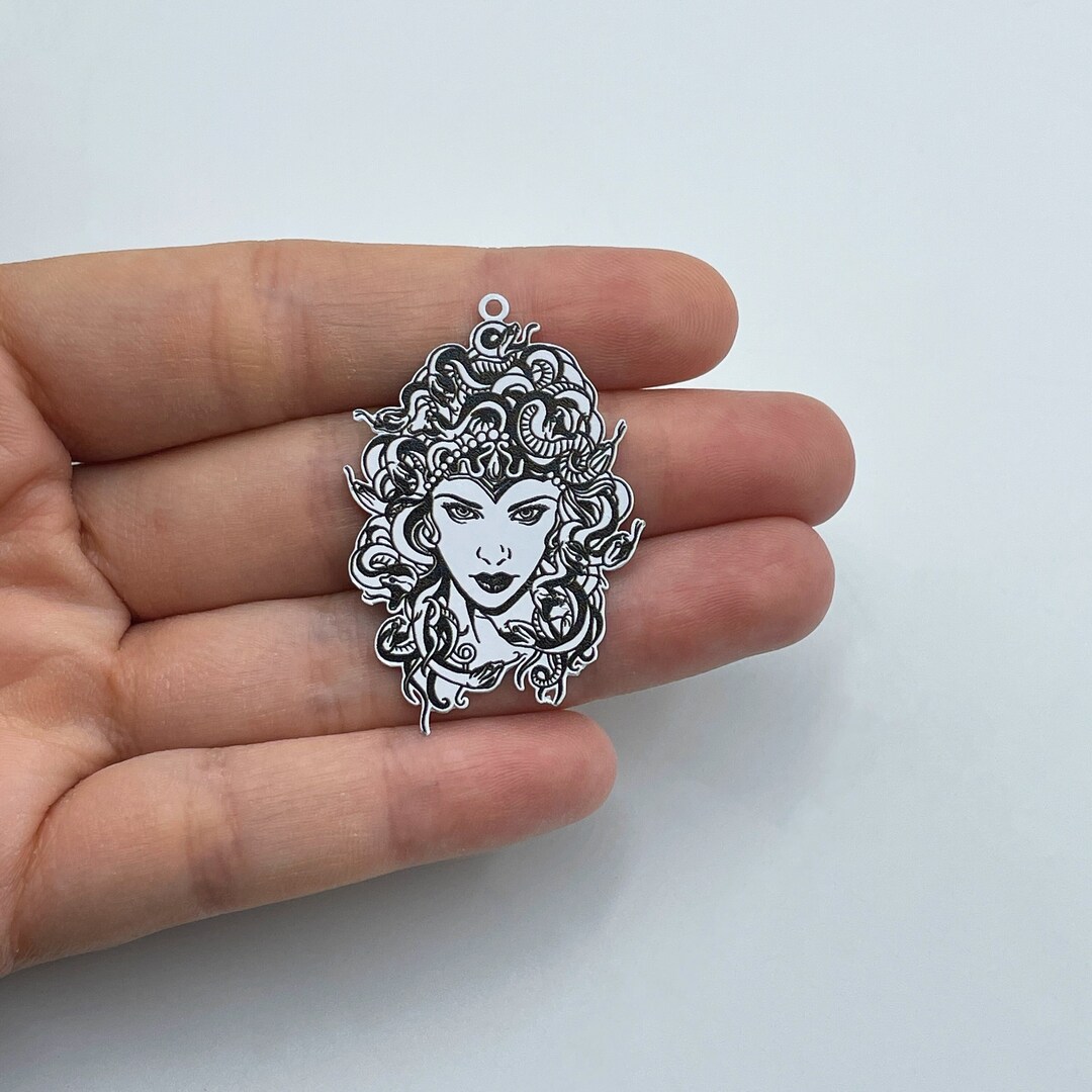 2pcs Colored Stainless Steel Medusa Charm, Snake Head Medusa Charm ...