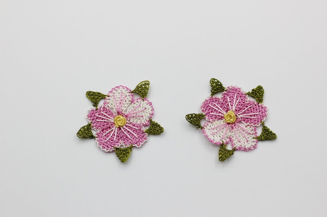 Needle Lace Flower, Crochet Flower for Crafts, Embroidery Jewelry ...