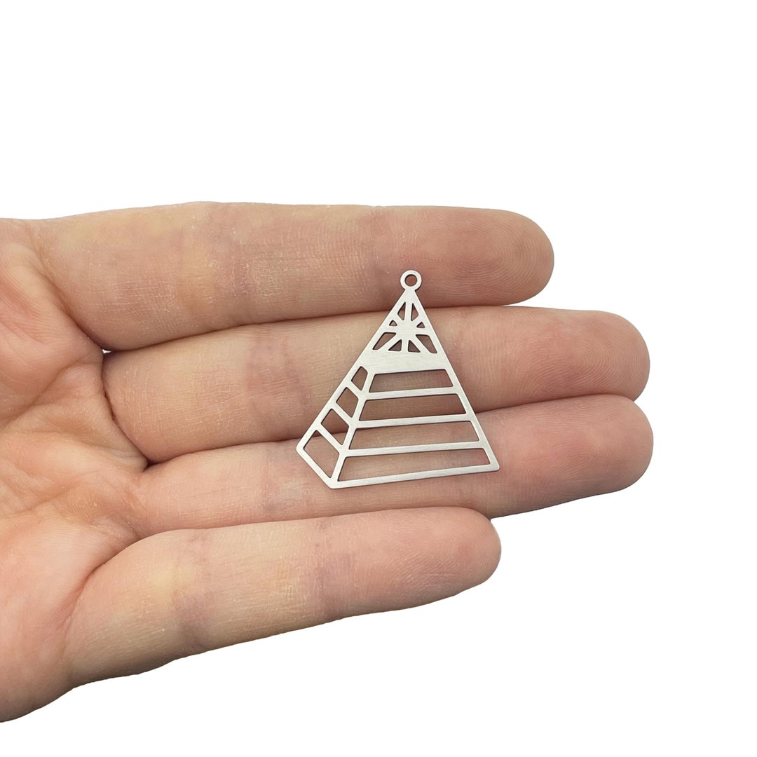 Stainless Steel Pyramid Charms, Steel Triangle Charms, Geometric ...