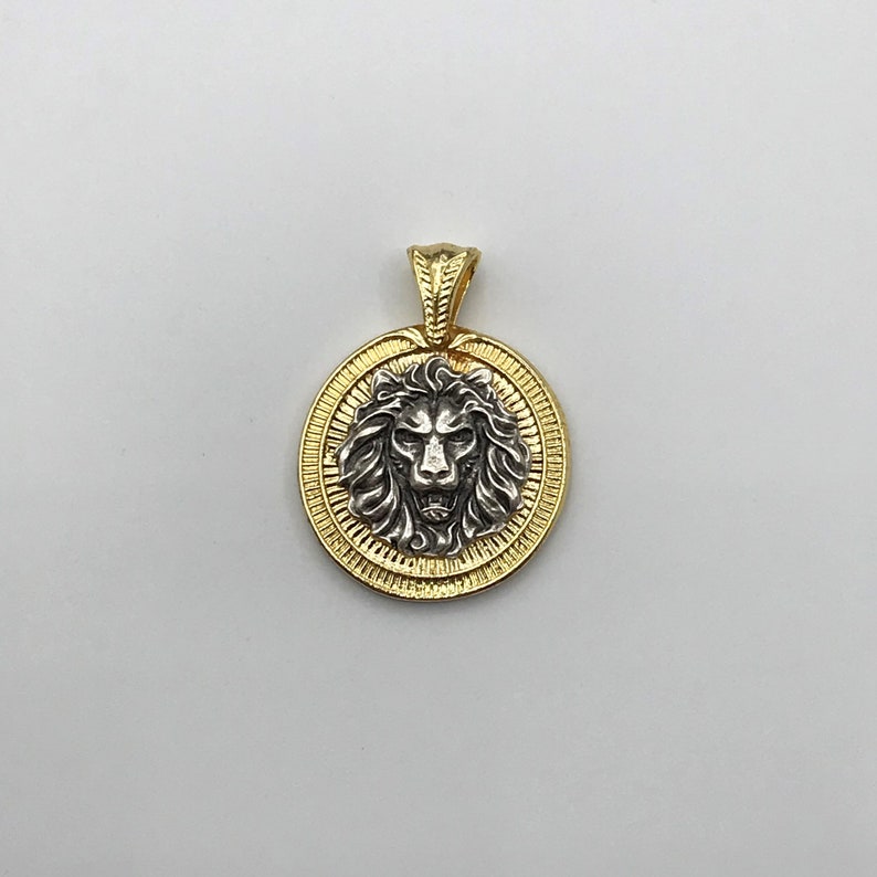 Lion Head Necklace Pendant, Lion Coin Charm, Lion King Medallion ...