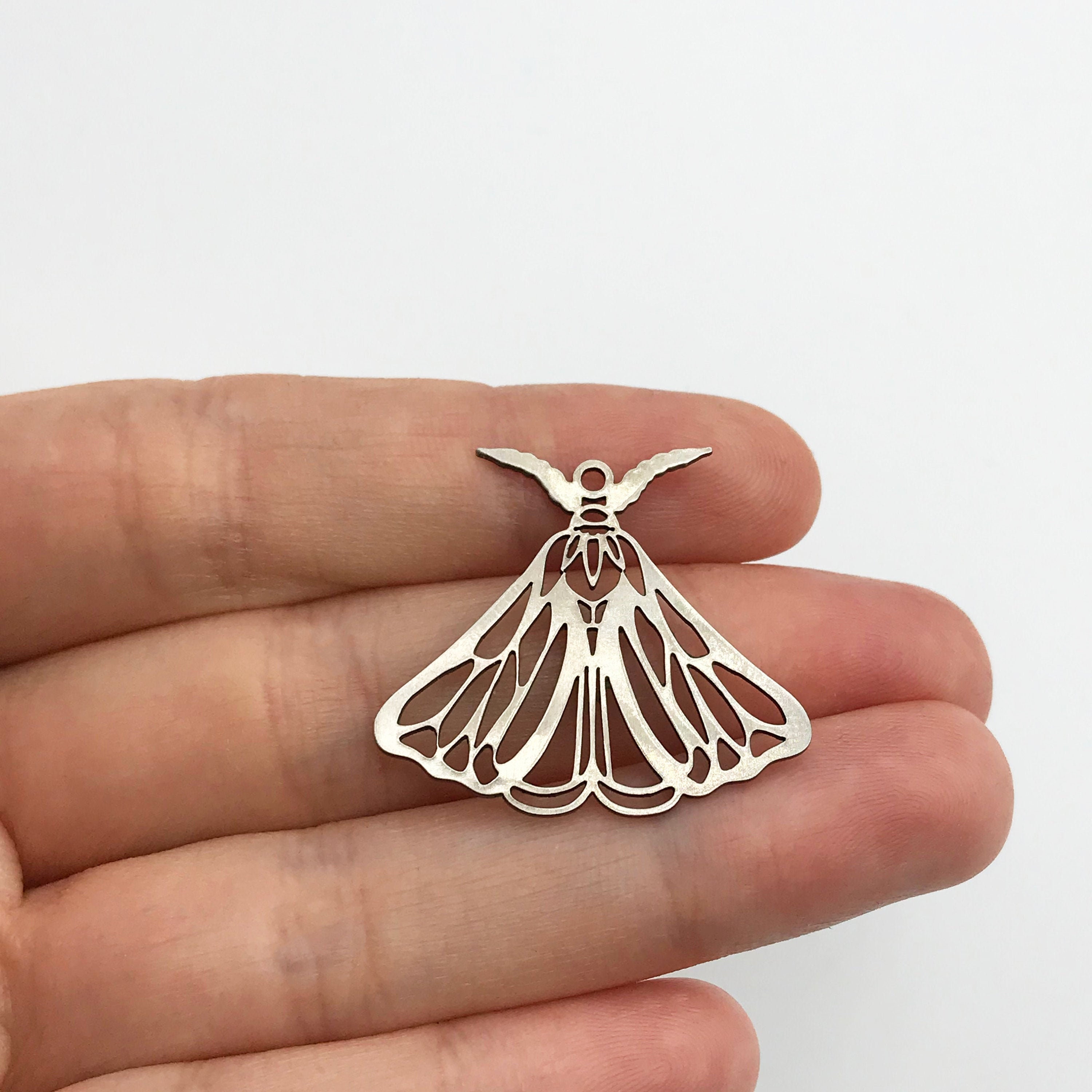 2pcs Stainless Steel Moth Charm Luna Moth Pendant Butterfly - Etsy