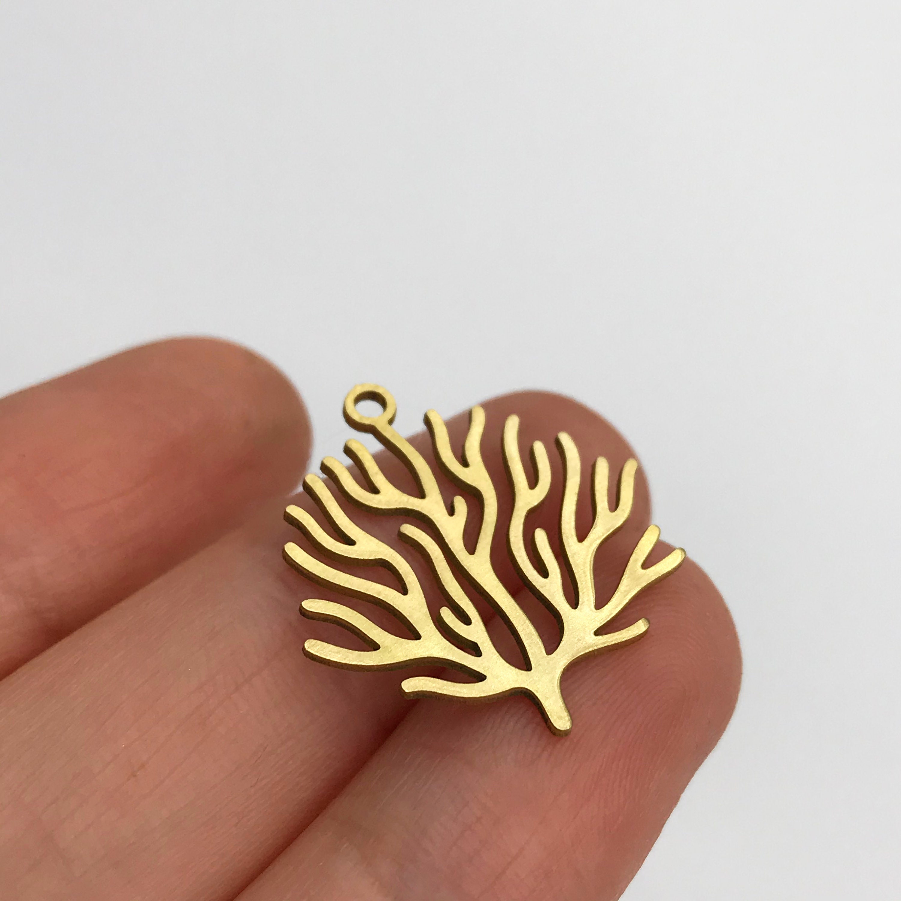 6pcs Raw Brass Coral Charm Coral Reef Pendant Sea Charms - Etsy