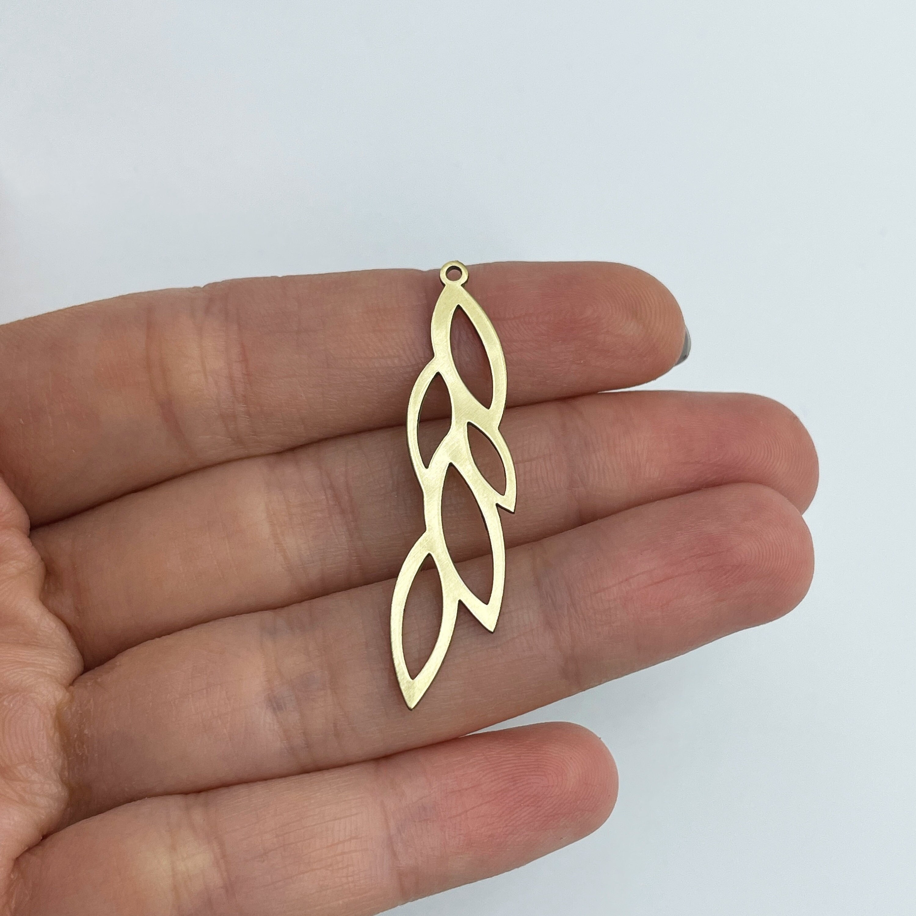 2pcs Raw Brass Olive Branch Charm, Branch Pendant, Leaf Charm, Leaf ...
