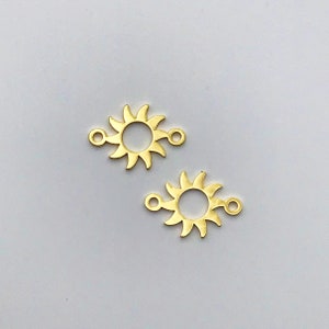 3pcs Shiny Gold Plated Sun Connector Bracelet Charm Pendant, Laser Cut ...