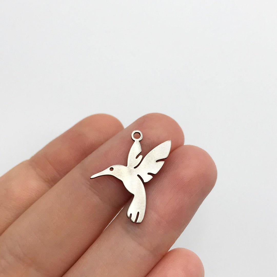 6pcs Stainless Steel Tiny Bird Charm, Bird Pendant, Hummingbird Dove ...