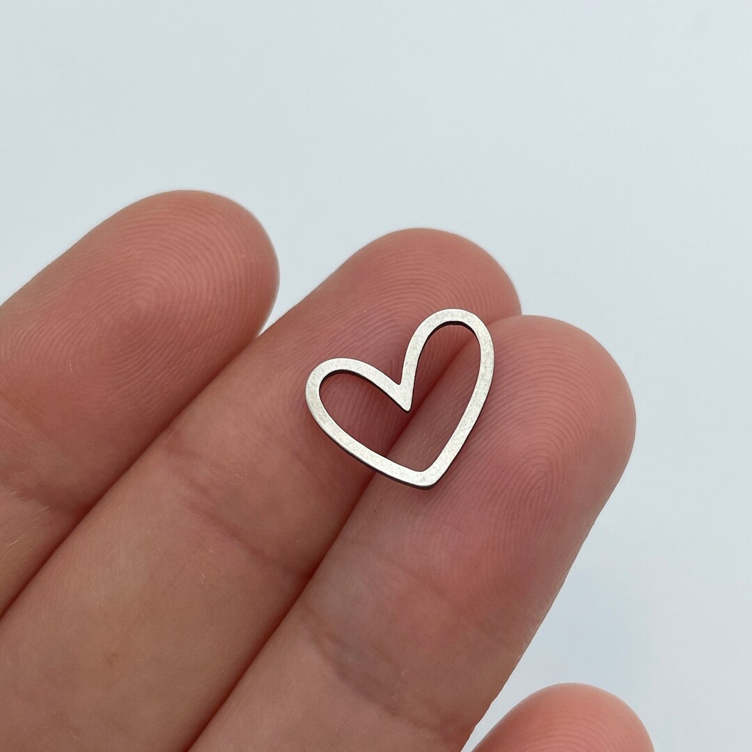 6pcs Stainless Steel Heart Link Connector, Earring Connector, Steel ...