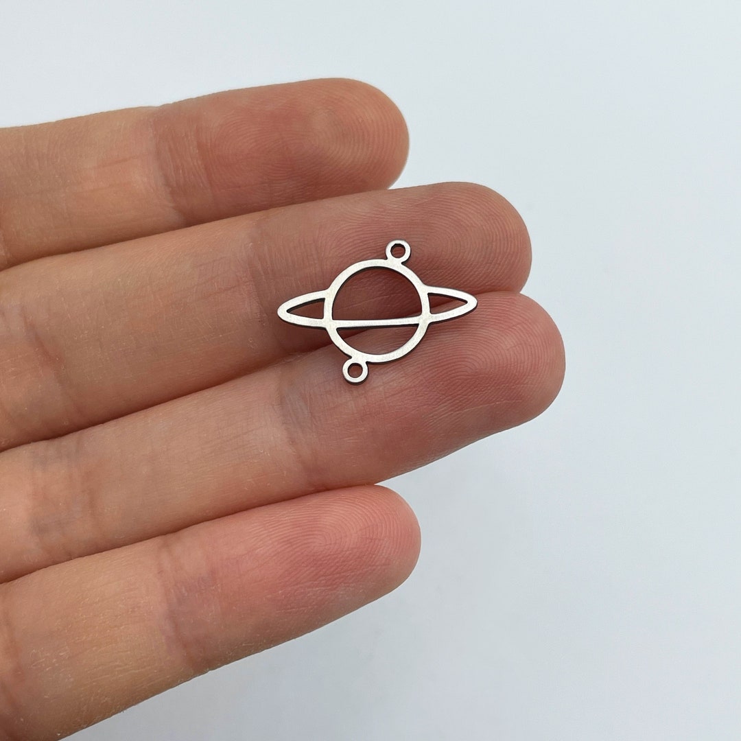 6pcs Stainless Steel Saturn Charm, Planet Charm Pendant, Steel ...