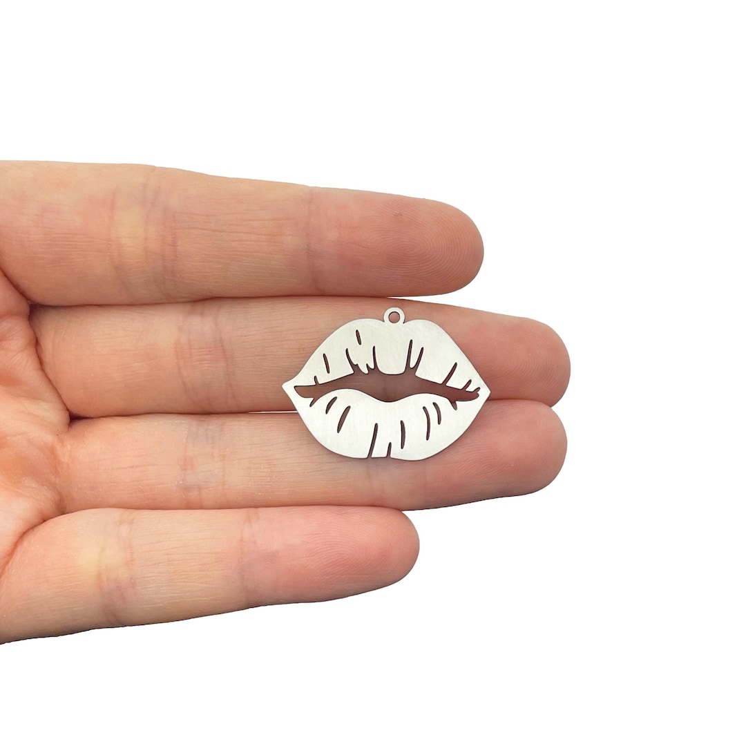 Stainless Steel Lip Charms, Fun Lips Pendant for Personalized Jewelry ...