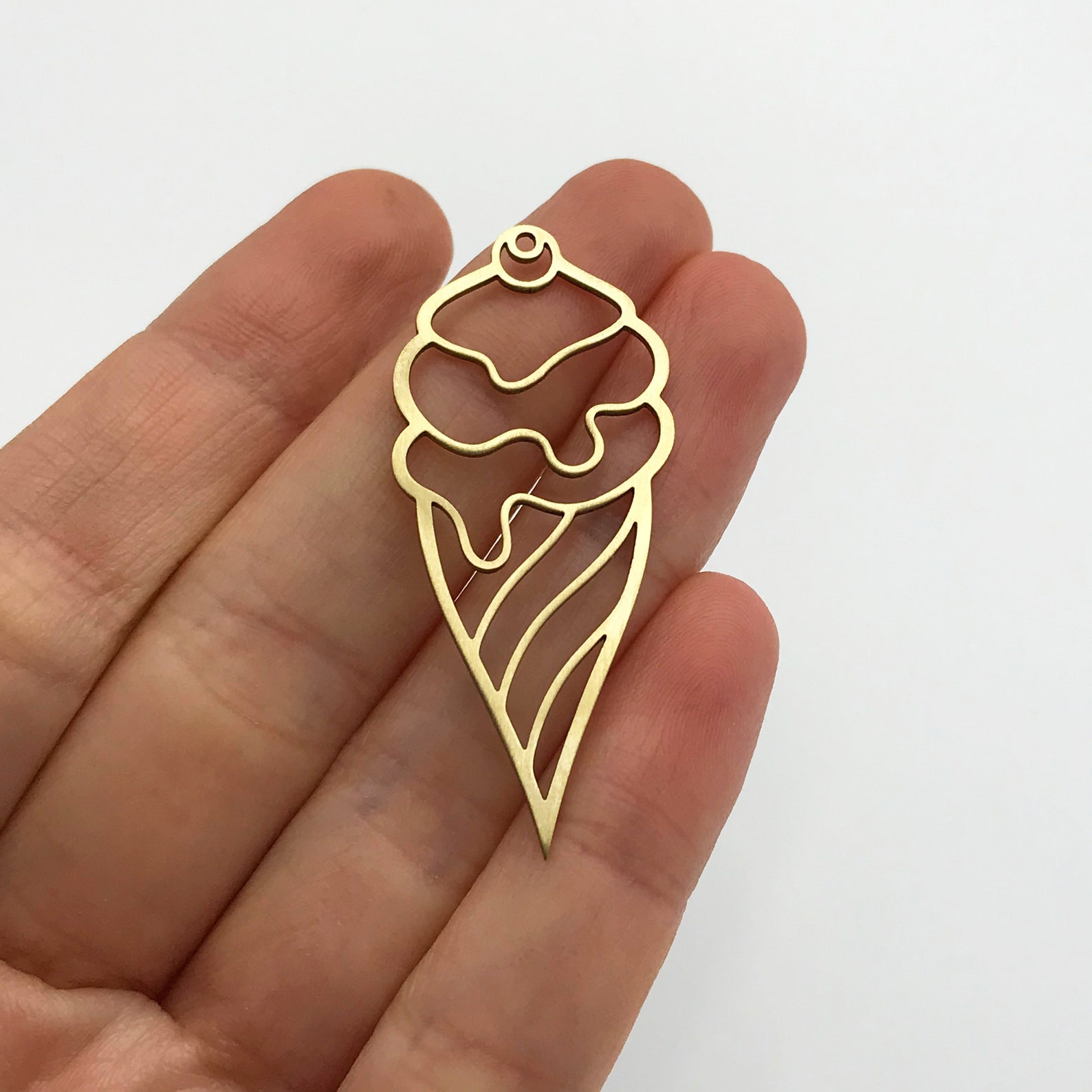 6pcs Raw Brass Ice Cream Cone Charm Pendant Ice Cream Charm - Etsy