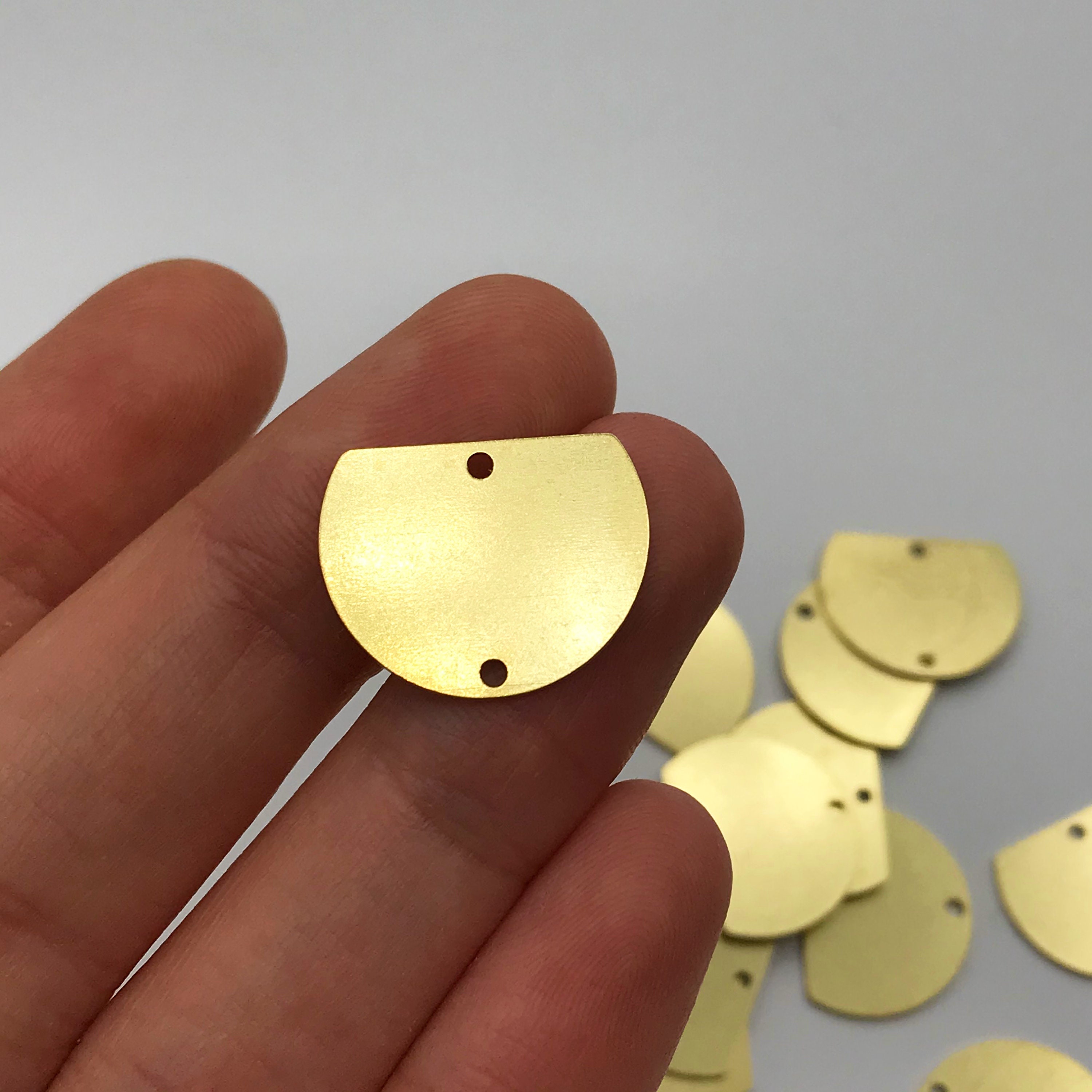 6pcs Raw Brass Half Round Connector Charm D Connector 2 Hole - Etsy