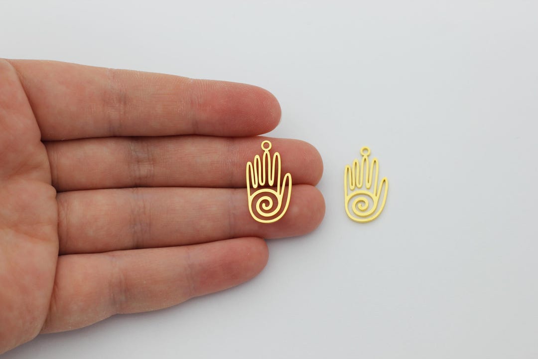 24K Gold Plated Hand Charm, Healer's Hand Shaman Hand Charm, Gold ...