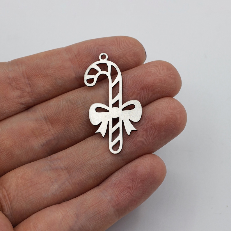 2pcs Stainless Steel Candy Cane Charm, Christmas Charms, Christmas ...