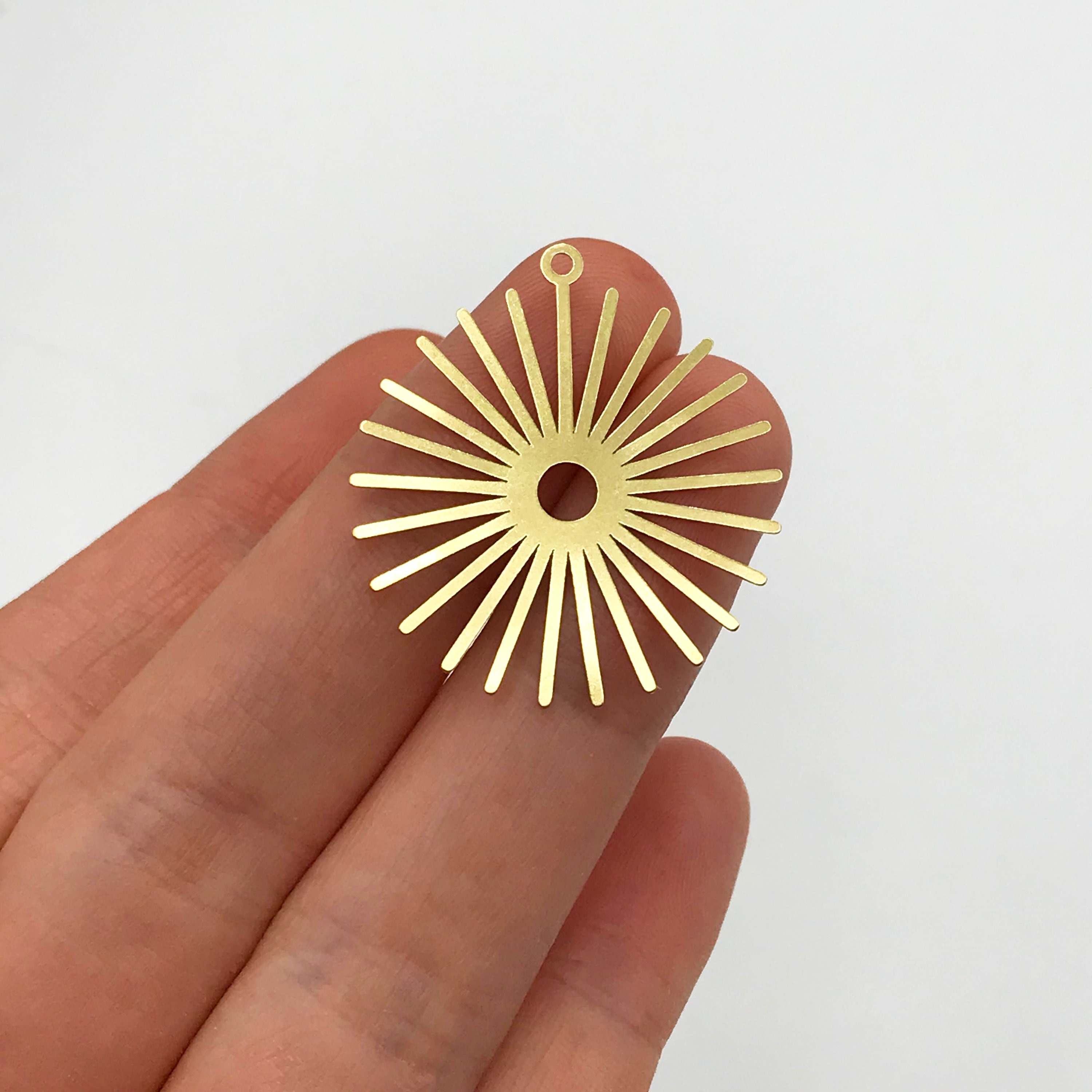 6pcs Raw Brass Geometric Sun Charm Pendant Geometric Sun | Etsy