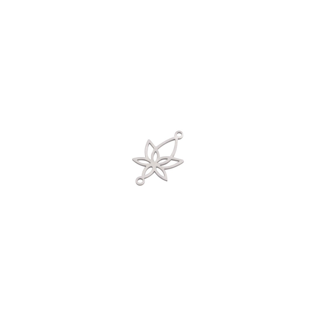Laser Cut Lotus Charm, Stainless Steel Connectors, Steel Lotus ...
