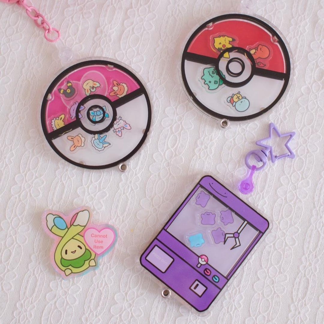 Pocket Monsters Fan Art Shaker Keychain - Etsy