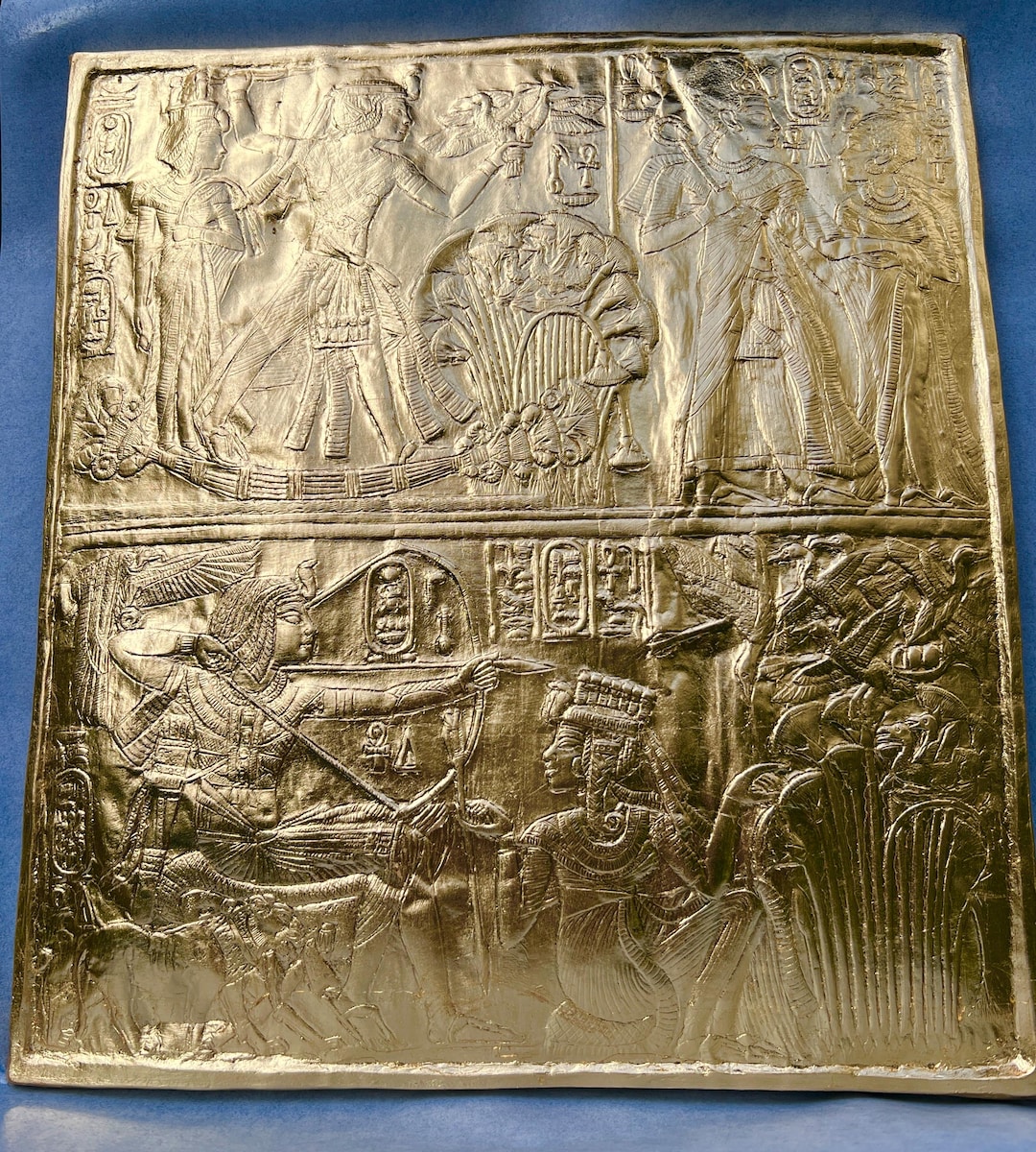 Tutankhamun ‘golden Shrine’ Relief, Hunting Scenes, Replica, Egypt ...
