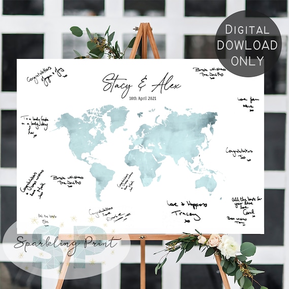 Travel Theme Wedding Welcome Sign World Map Wedding Sign | Etsy