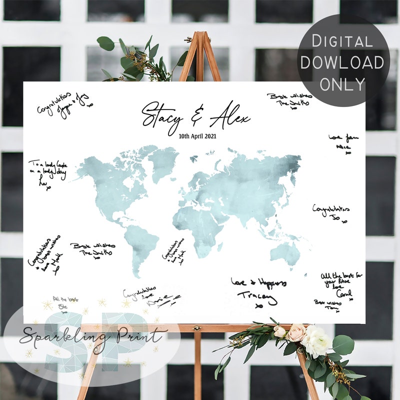 World Map Portrait - Etsy